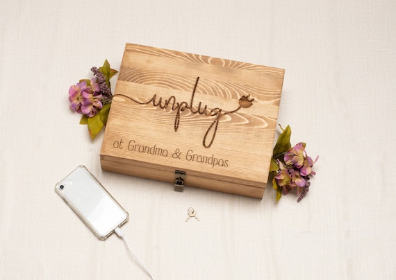 Personalized Unplug Box Family Phone Lock up Wood Cell - Etsy