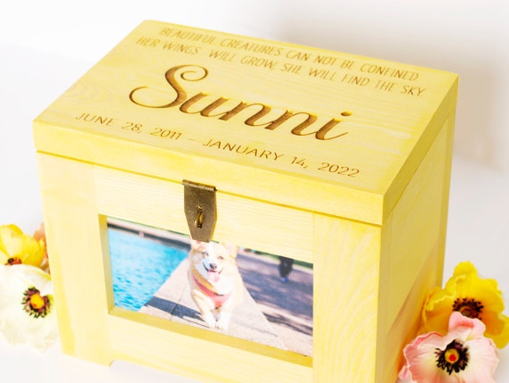 Personalized Pet Memory Box / Urn With Name and Quote or Poem | Etsy