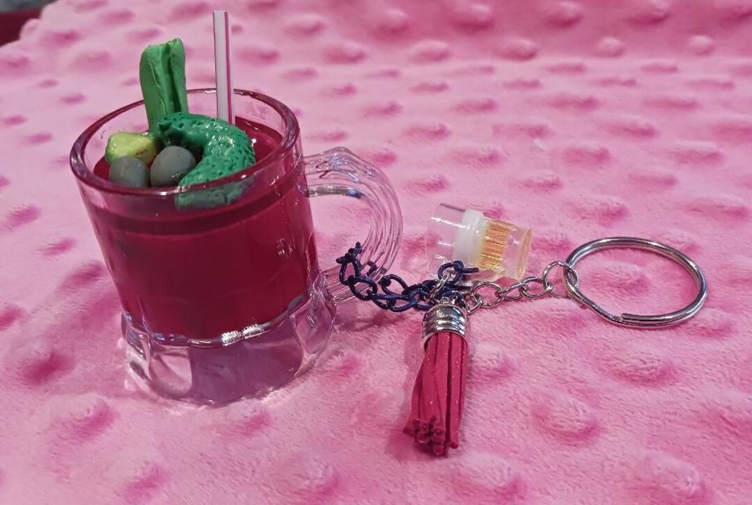 Bloody Mary Keychain With Chaser and Tassel - Etsy