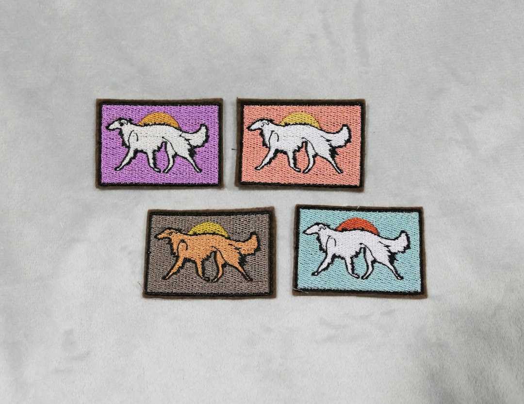 Single Mini Borzoi Patch Russian Wolfhound Sighthound Iron on Little ...