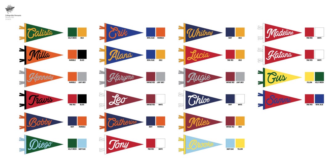 Custom: College Mini Pennants - Etsy
