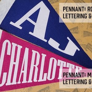 Custom Block Letter Mini Felt Pennant- SHIPS AFTER OCTOBER 1ST - Etsy