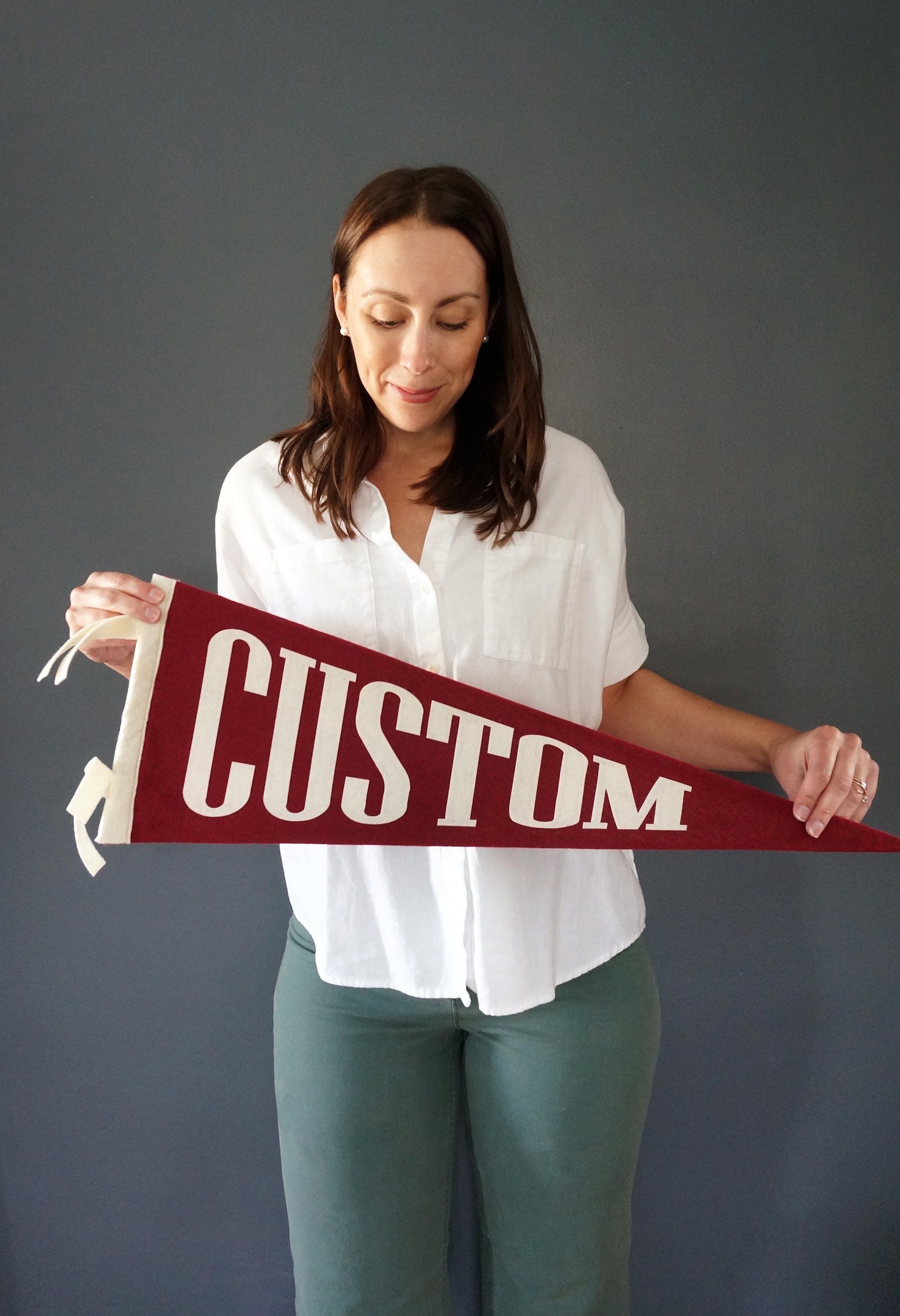 Custom Block Letter Felt Pennant - Etsy