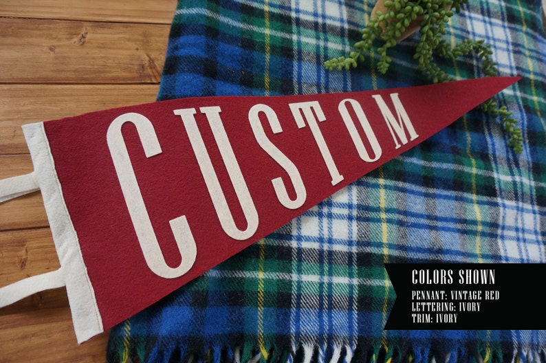 Custom Block Letter Felt Pennant | Etsy