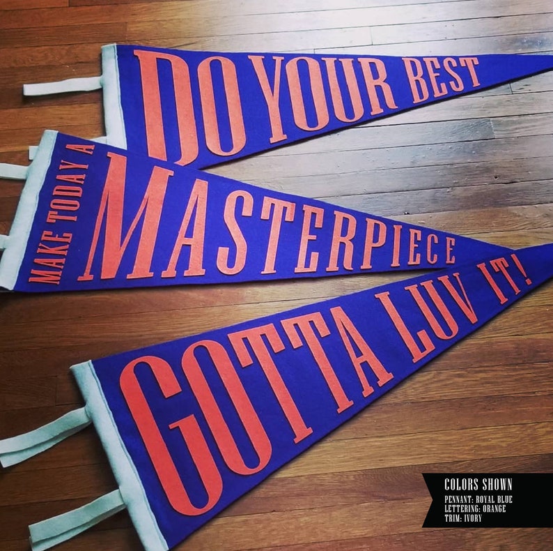 Custom Block Letter Felt Pennant | Etsy