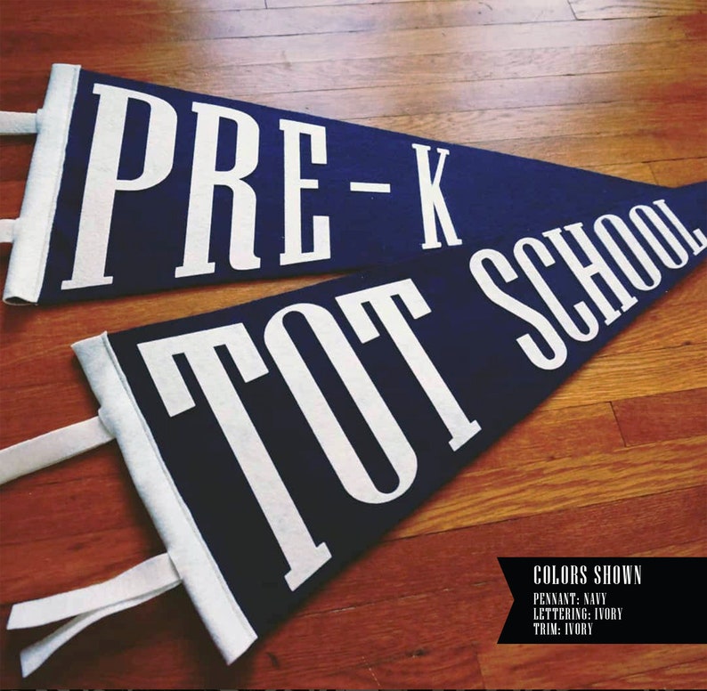 Custom Block Letter Felt Pennant | Etsy