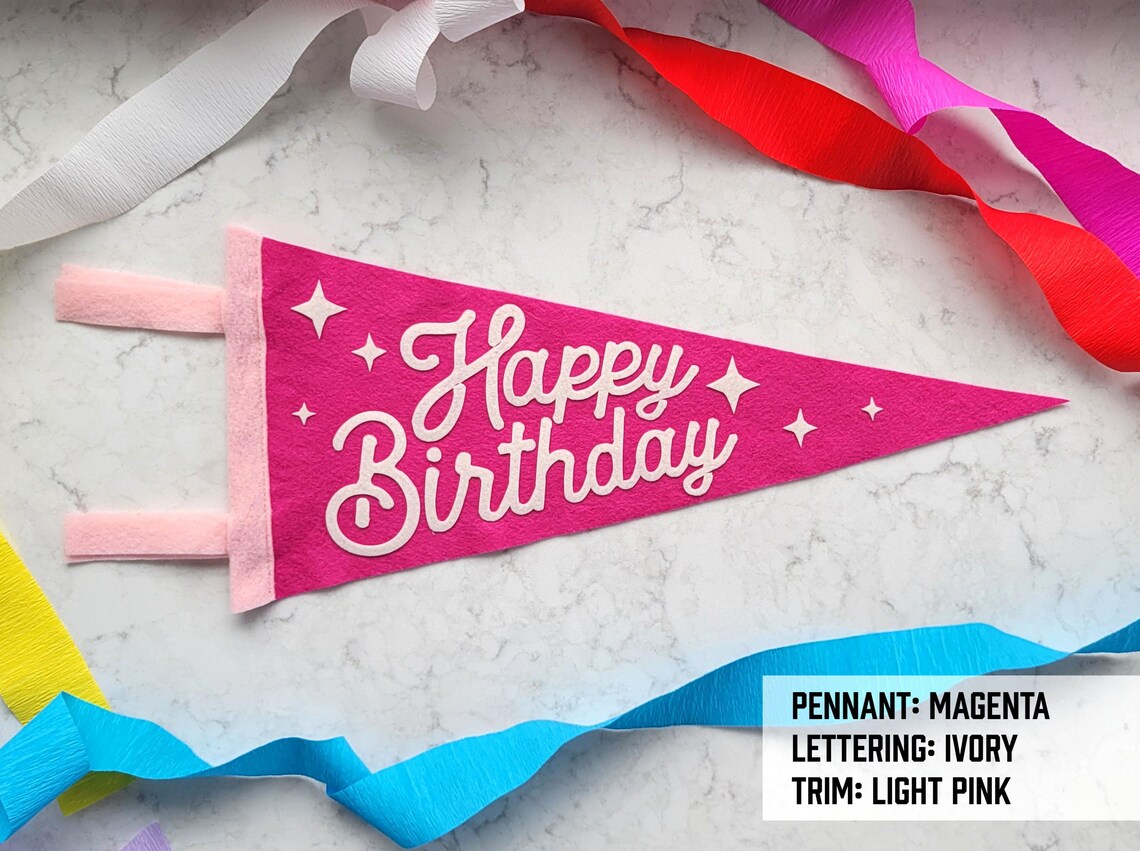 Happy Birthday Pennants - Etsy