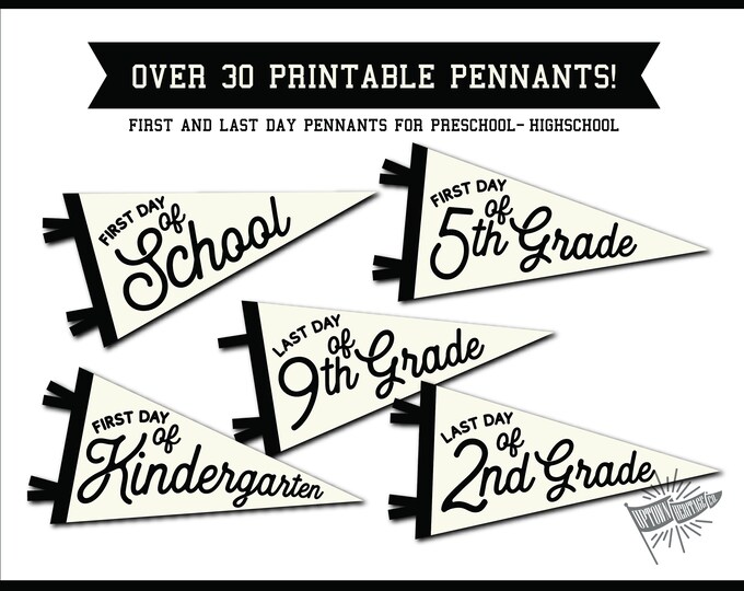 First Day of School Felt Pennant Flag Back to School Sign - Etsy