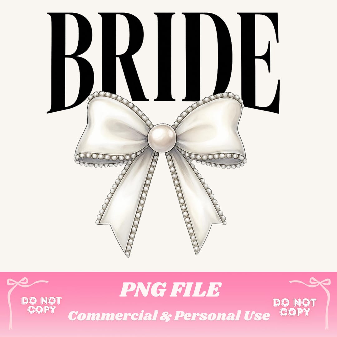 Elegant Pearl Bow PNG | White Bridal Bow Clipart | Wedding Sublimation ...
