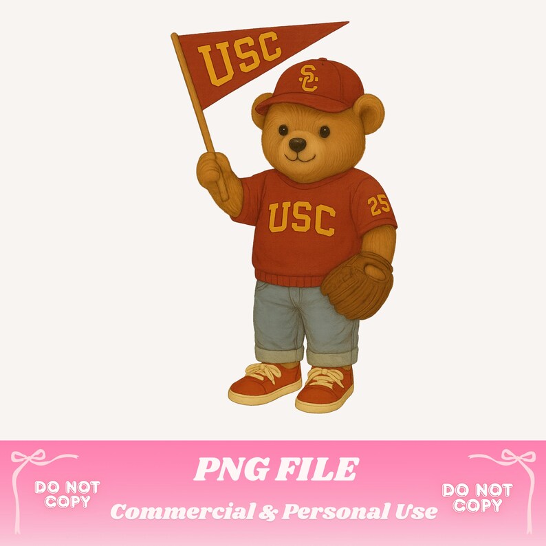 Trojan Spirit Game Day Polo Bear PNG | Vintage College Mascot Digital ...