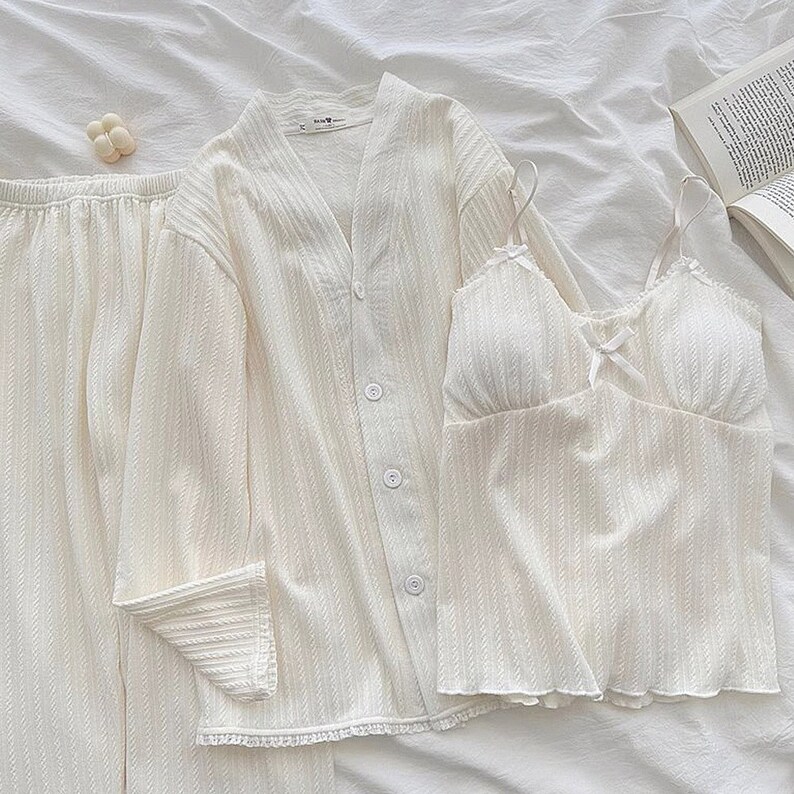 Premium White Pure Cotton Women Pajama Set Wedding Pajamas Bridesmaid ...