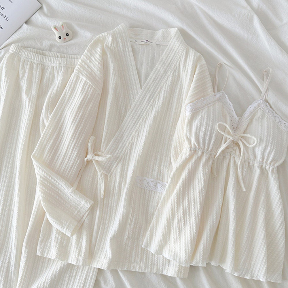 Premium White Pure Cotton Women Pajama Set Wedding Pajamas Bridesmaid ...