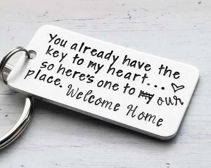 Key to Our Home Keychain, Our First Home Keychain, Moving in Together ...