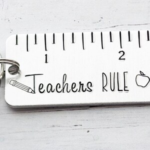 Teachers Rule, Teacher Keychain, Teacher Gift, New Teacher Gift ...