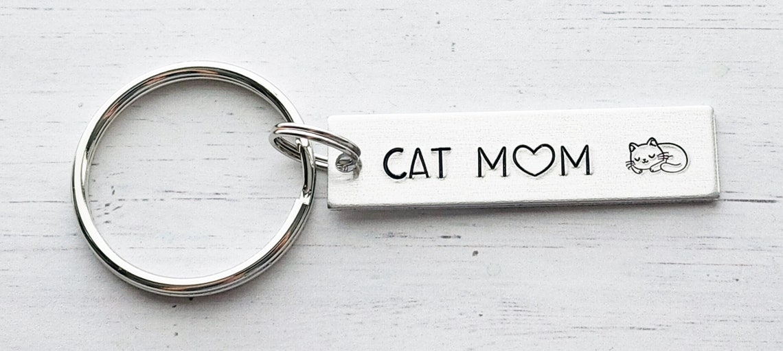 Cat Mom Keychain Cat Keychain Cat Mom Gift Kitty Mom Gift - Etsy