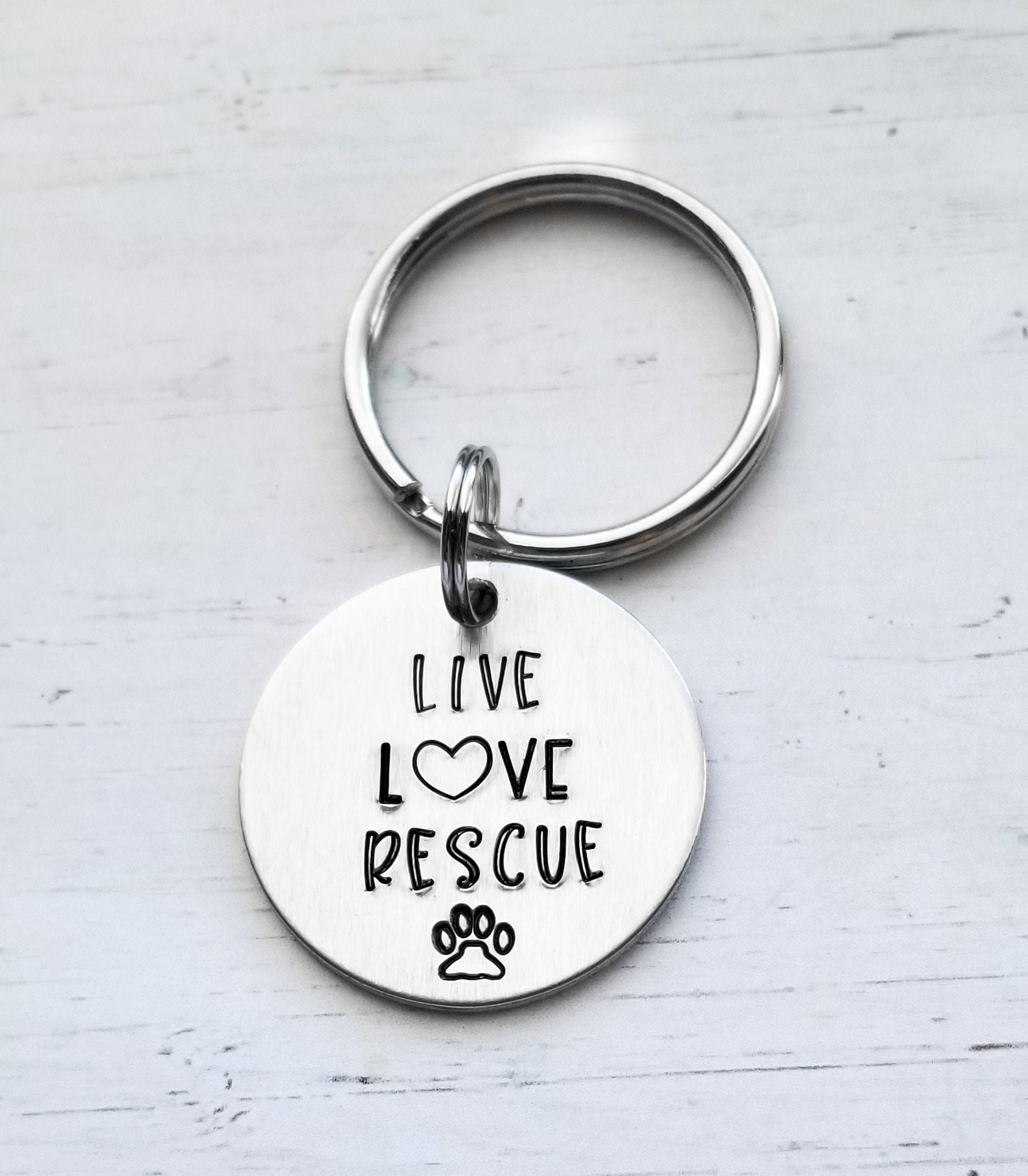 Live Love Rescue Keychain Pet Rescue Keychain Pet Adoption | Etsy