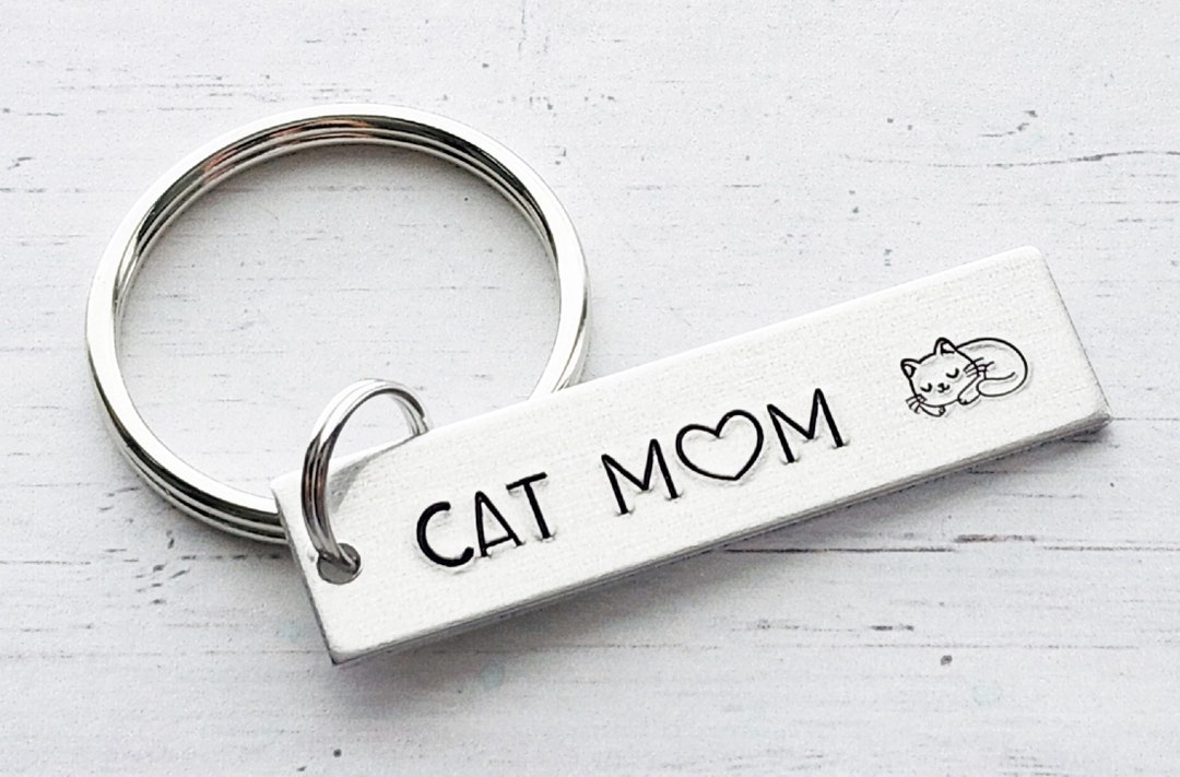 Cat Mom Keychain, Cat Keychain, Cat Mom Gift, Kitty Mom Gift, New Kitty ...