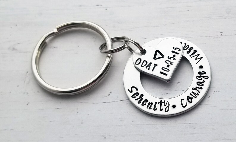 Recovery Keychain Sobriety Keychain One Day at A Time | Etsy