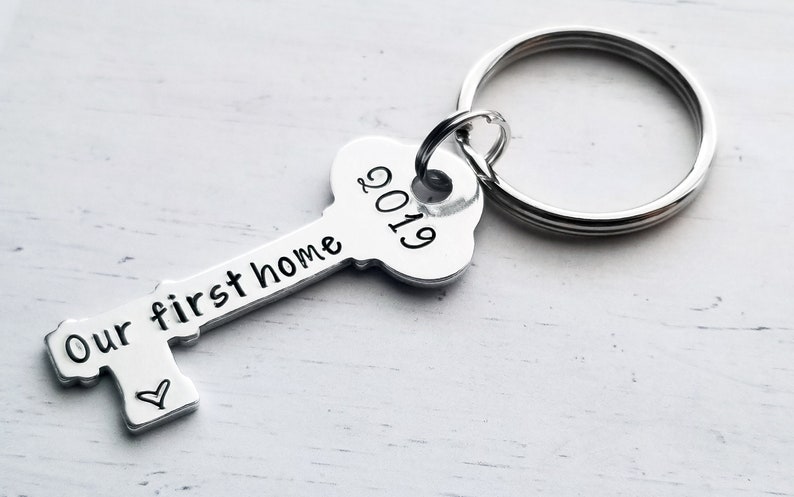 New Home Keychain Our First Home Keychain House Warming - Etsy
