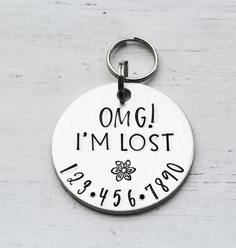 Pet ID Tag, Dog Tag for Dogs, Omg I'm Lost, Dog ID Tag, Dog Name Tag ...