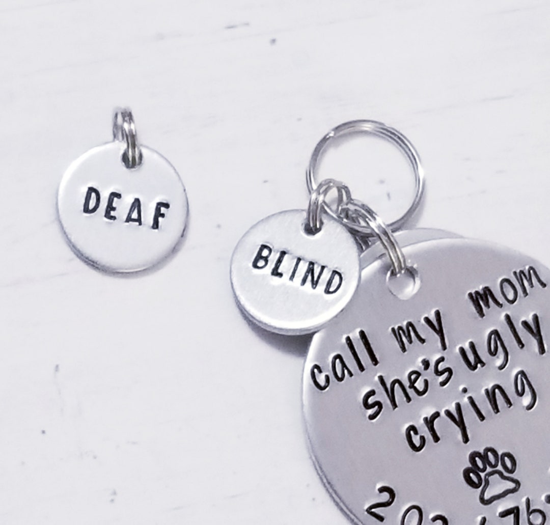 Deaf or Blind Tag for Dog or Cat Hand Stamped - Etsy