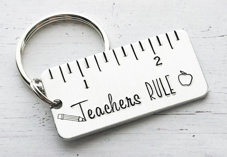 Teachers Rule, Teacher Keychain, Teacher Gift, New Teacher Gift ...