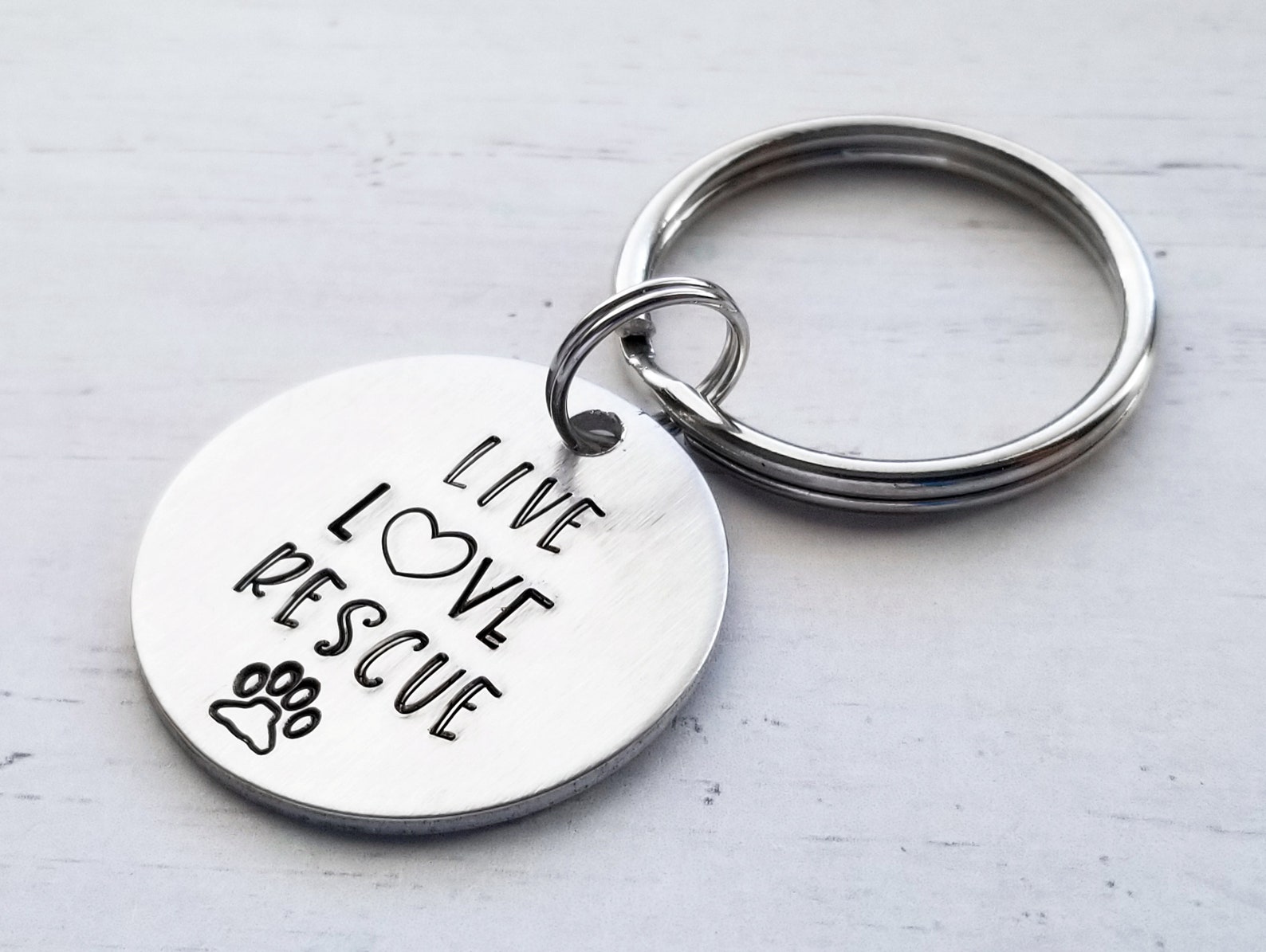 Live Love Rescue Keychain, Pet Rescue Keychain, Pet Adoption Keychain ...