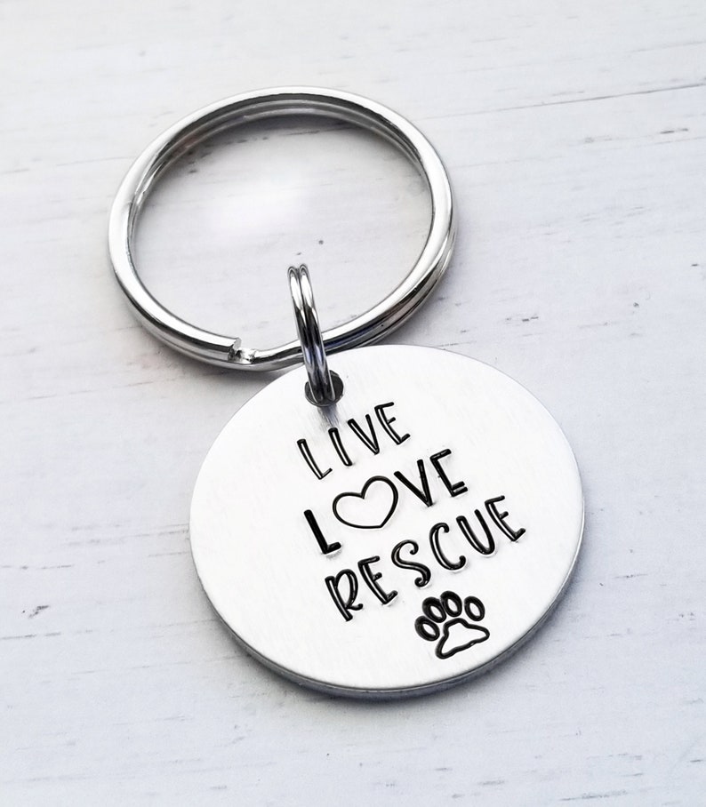 Live Love Rescue Keychain Pet Rescue Keychain Pet Adoption | Etsy