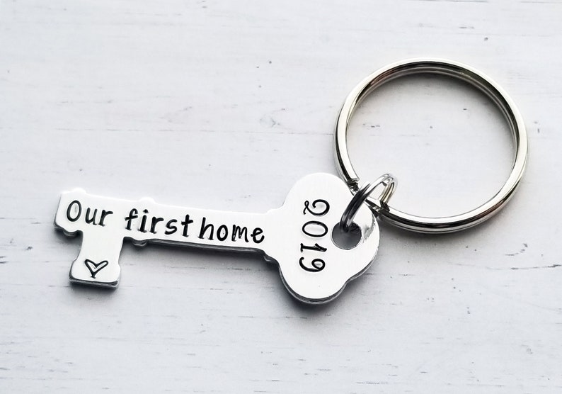 New Home Keychain Our First Home Keychain House Warming - Etsy