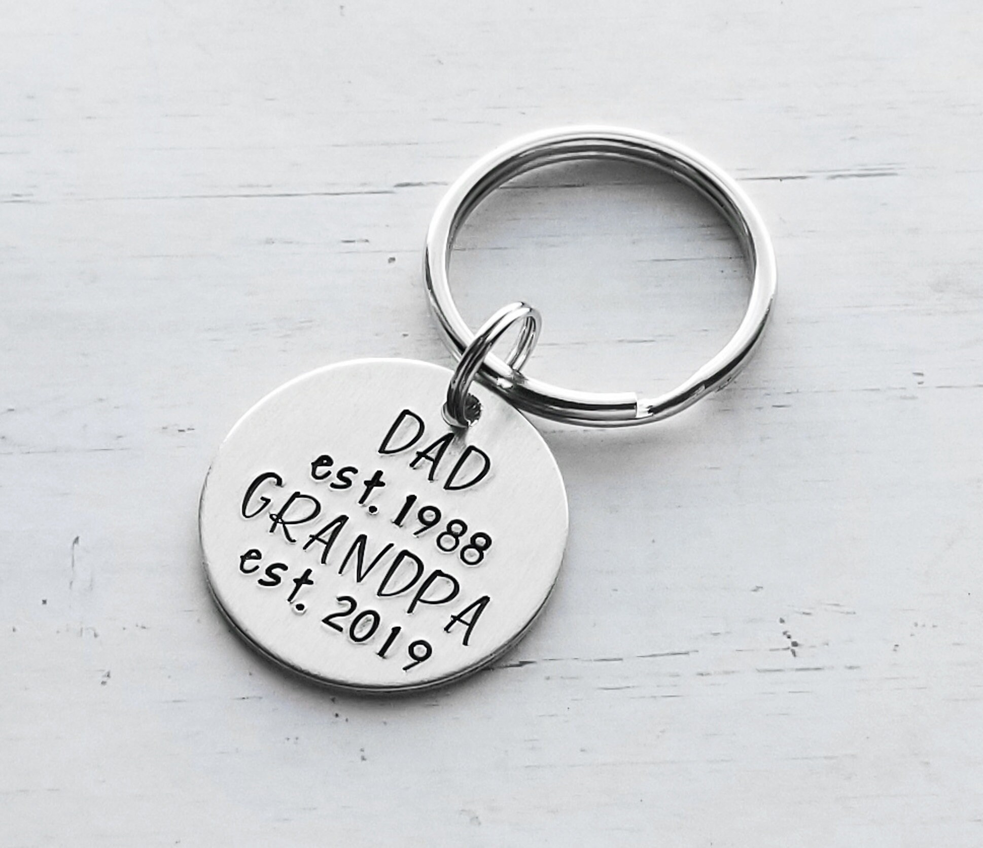 Custom Grandpa Gift Pa Pa Keychain, Fathers Day Hand Stamped - Etsy