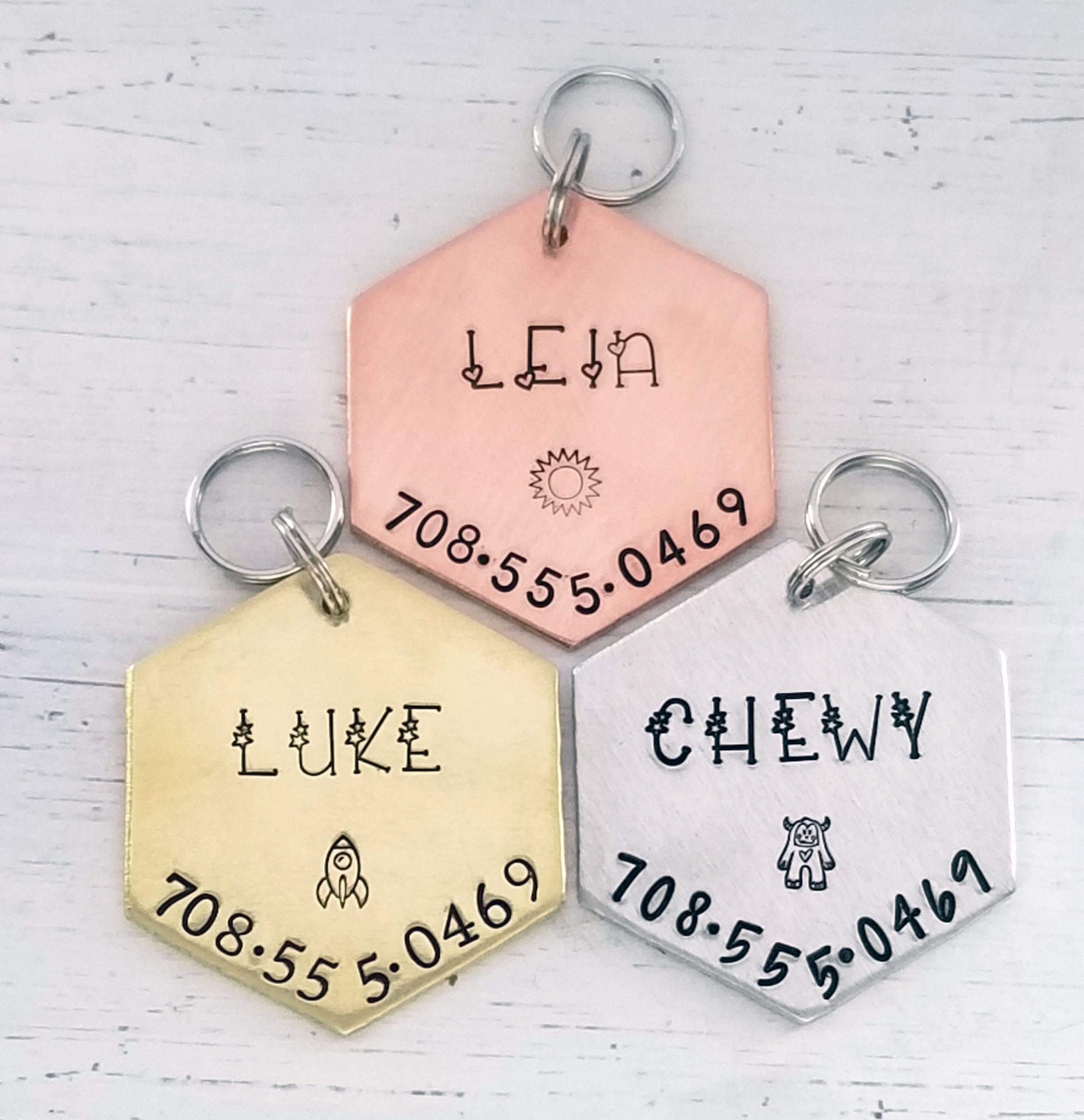 Hexagon Dog Tag for Dogs Copper Dog Tag Dog Tag for Collar - Etsy Australia