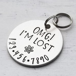 Funny Pet ID, Omg I'm Lost, Funny Dog Tag, Hand Stamped - Etsy