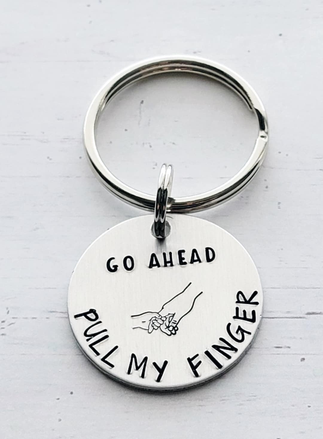 Funny Fathers Day Keychain Go Ahead Pull My Finger, Gag Gift for Dad - Etsy