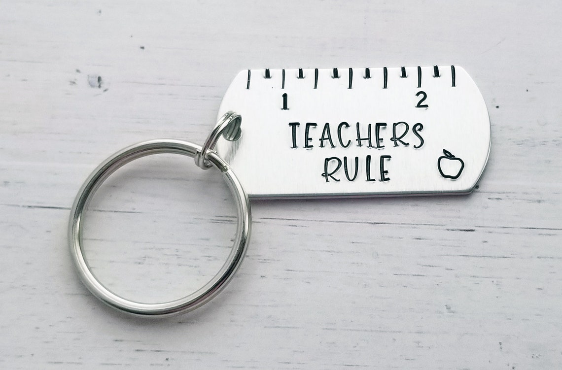 Teachers Rule Teacher Keychain Teacher Gift New Teacher | Etsy