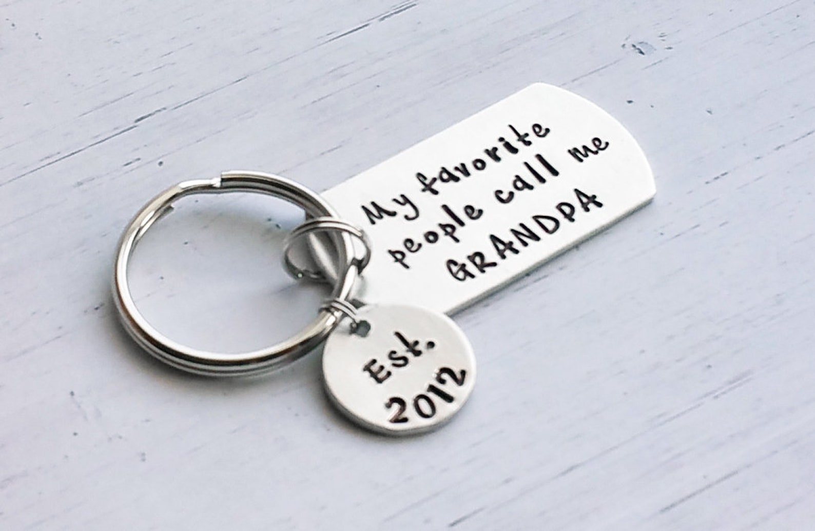Custom Grandpa Keychain, Pa Pa Grandad, Fathers Day Gift, Hand Stamped ...