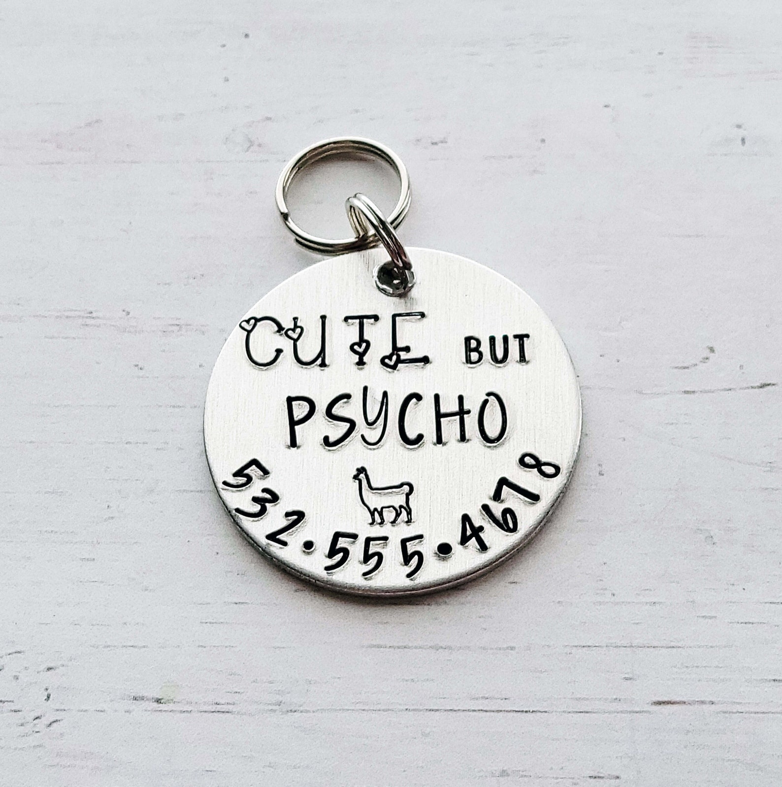 Cute but Psycho Funny Dog Tag Dog Tag for Dogs Dog ID Tag - Etsy
