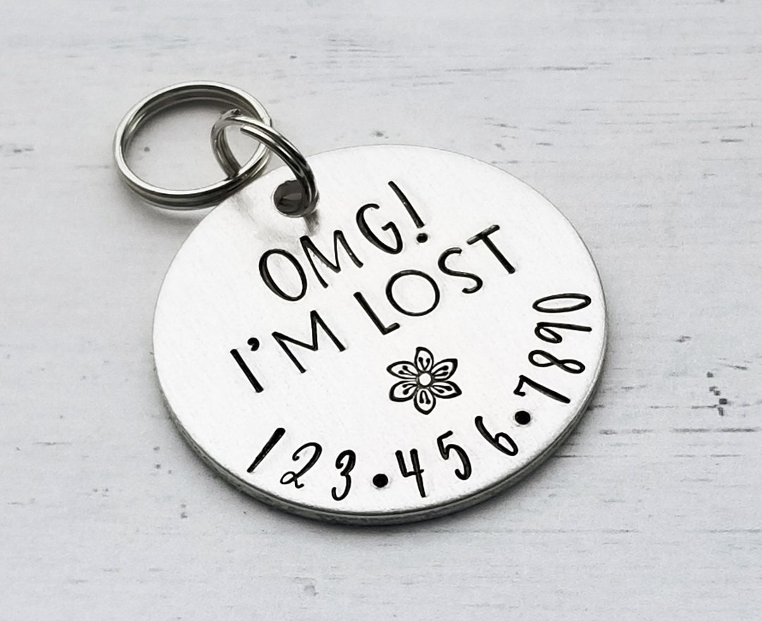 Pet ID Tag, Dog Tag for Dogs, Omg I'm Lost, Dog ID Tag, Dog Name Tag ...
