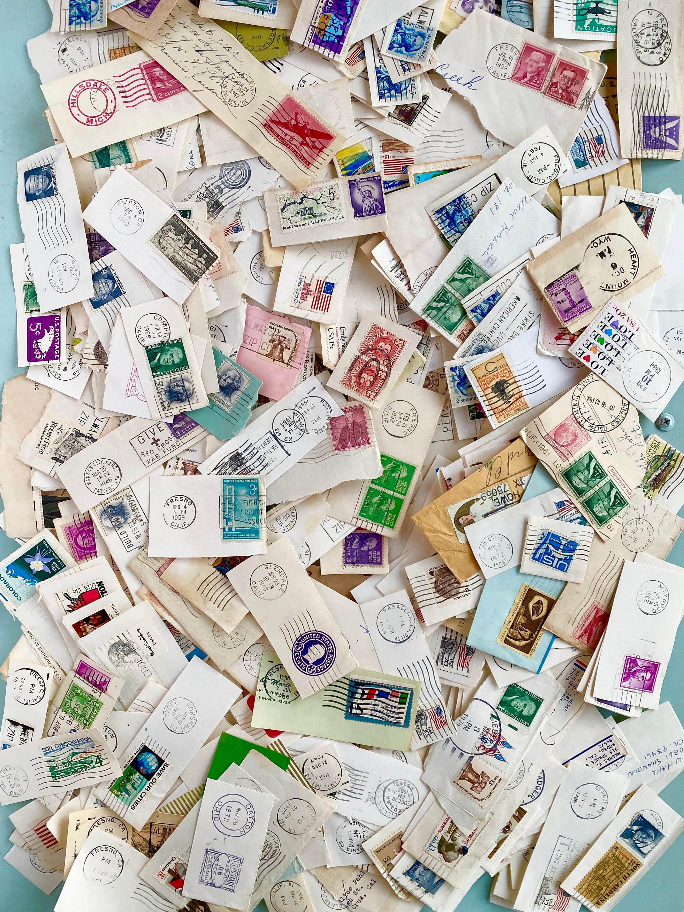 Vintage Stamps With Postmarks Pack- Vintage Mail, Stamps, Postage, Junk ...