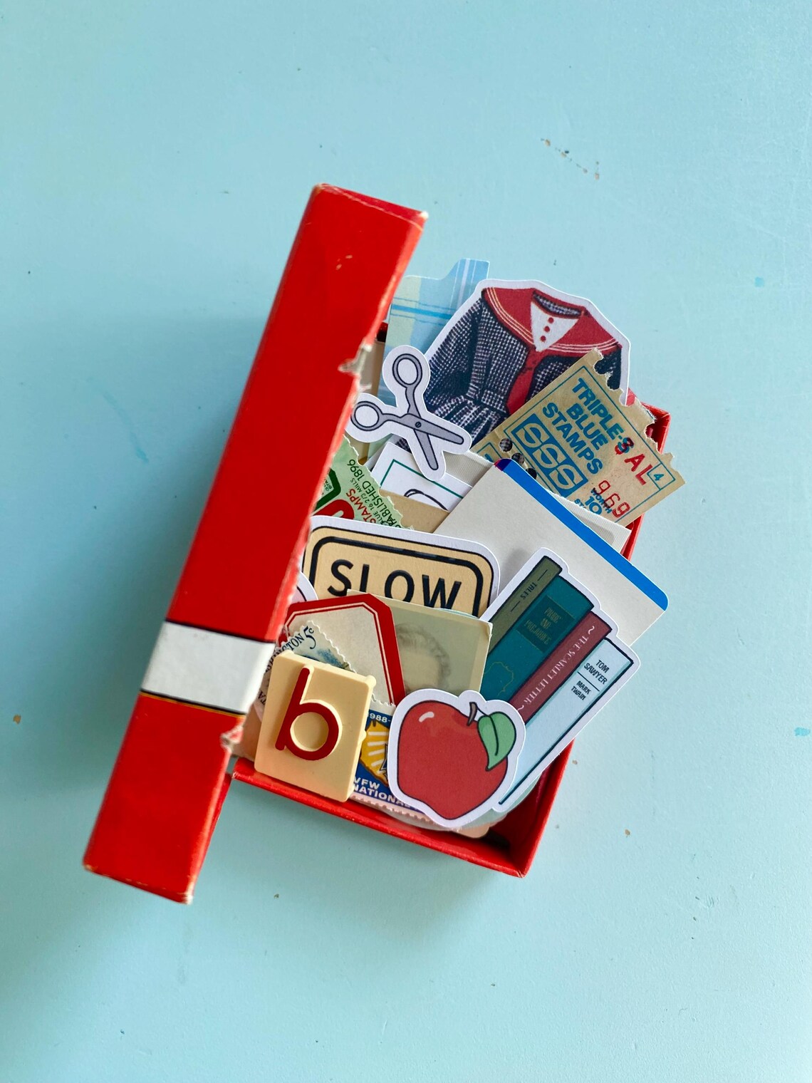 Vintage Flash Card Box Ephemera Set-labels, Dennison, School Pictures ...