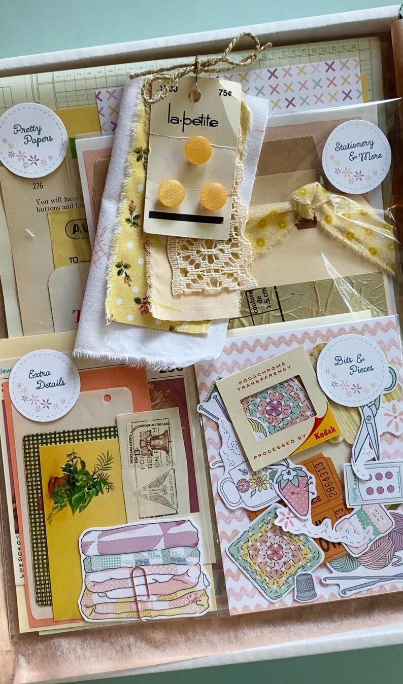 Vintage Crafty Cozy Fall Ephemera Box Die Cuts, Stationery, Wallpaper ...