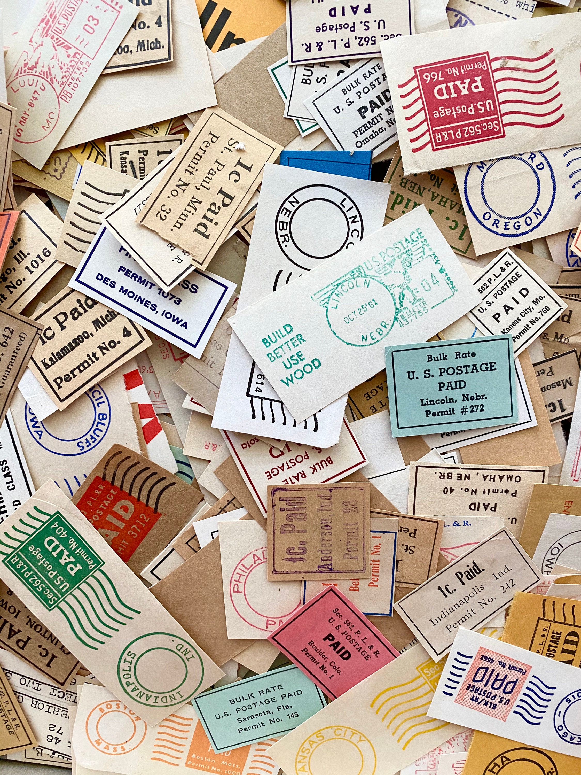 Vintage Postmark Pack- Vintage Mail, Stamps, Postage, Junk Journal ...