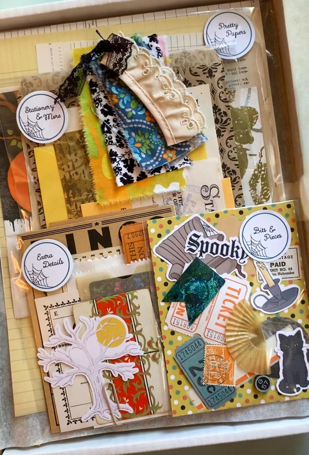 Vintage Spooky Ephemera Box- Die Cuts, Stationery, Wallpaper, Cards ...