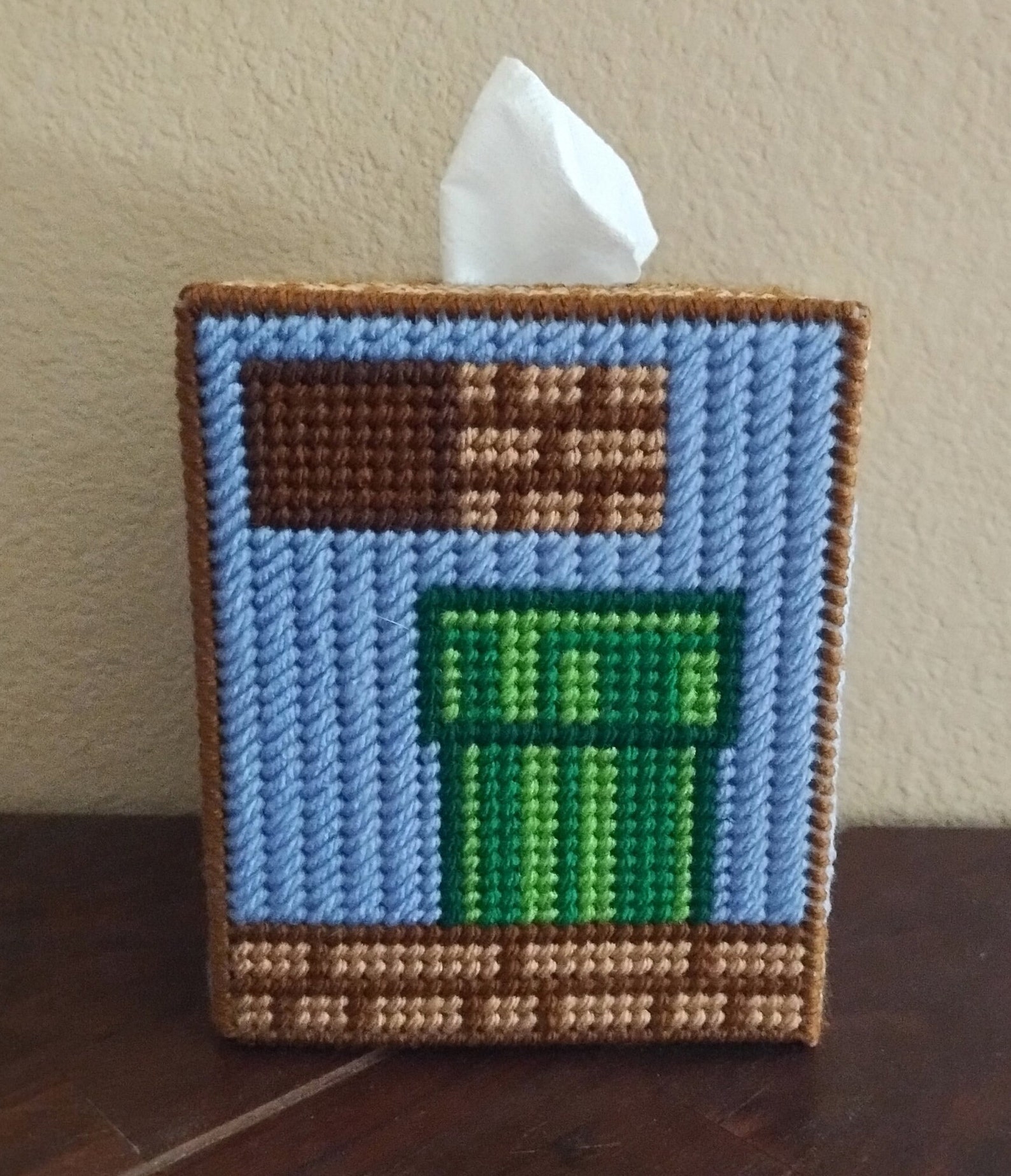 Nintendo Mario Video Game Handmade Plastic Canvas Tissue Box Cover Home ...
