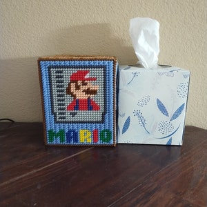 Nintendo Mario Video Game Handmade Plastic Canvas Tissue Box - Etsy