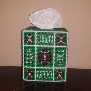 Football Touchdown Sports Handmade Plastic Canvas Tissue Box Cover - Etsy