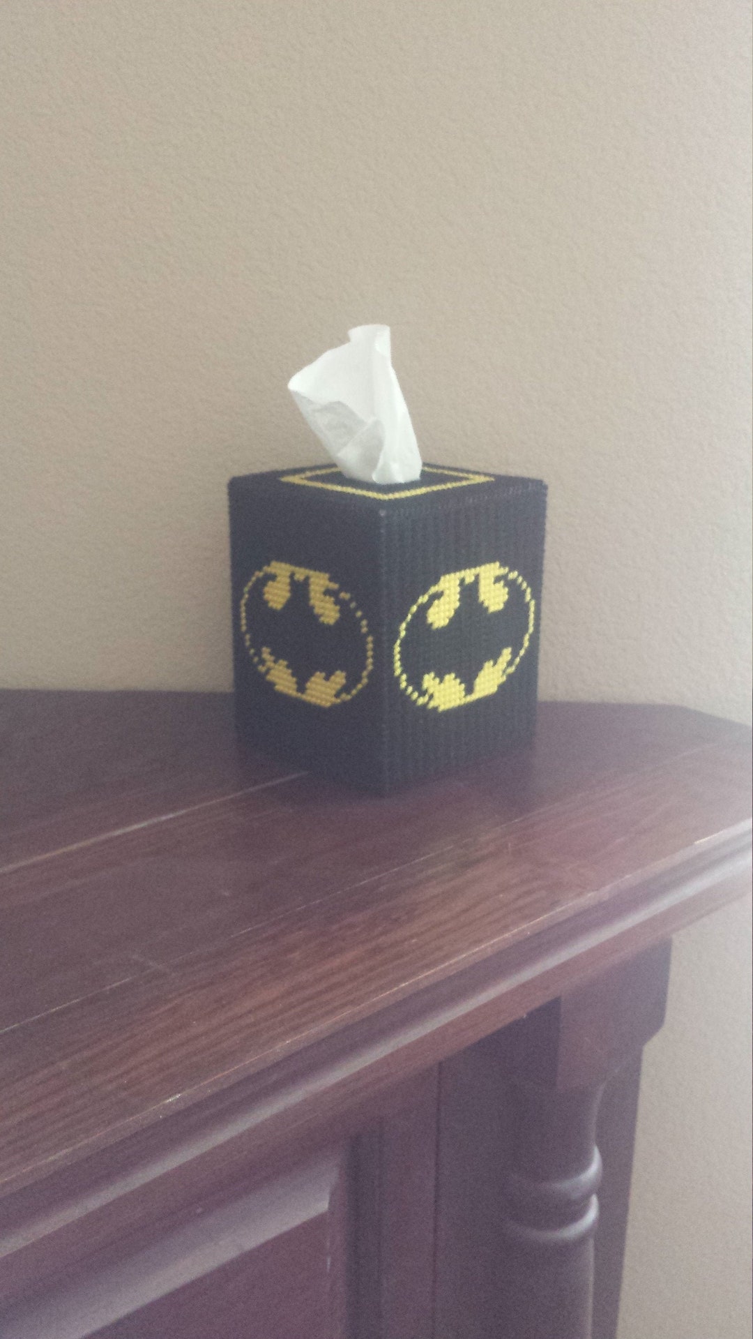 Batman Superhero DC Comics Handmade Plastic Canvas Tissue Box Cover - Etsy