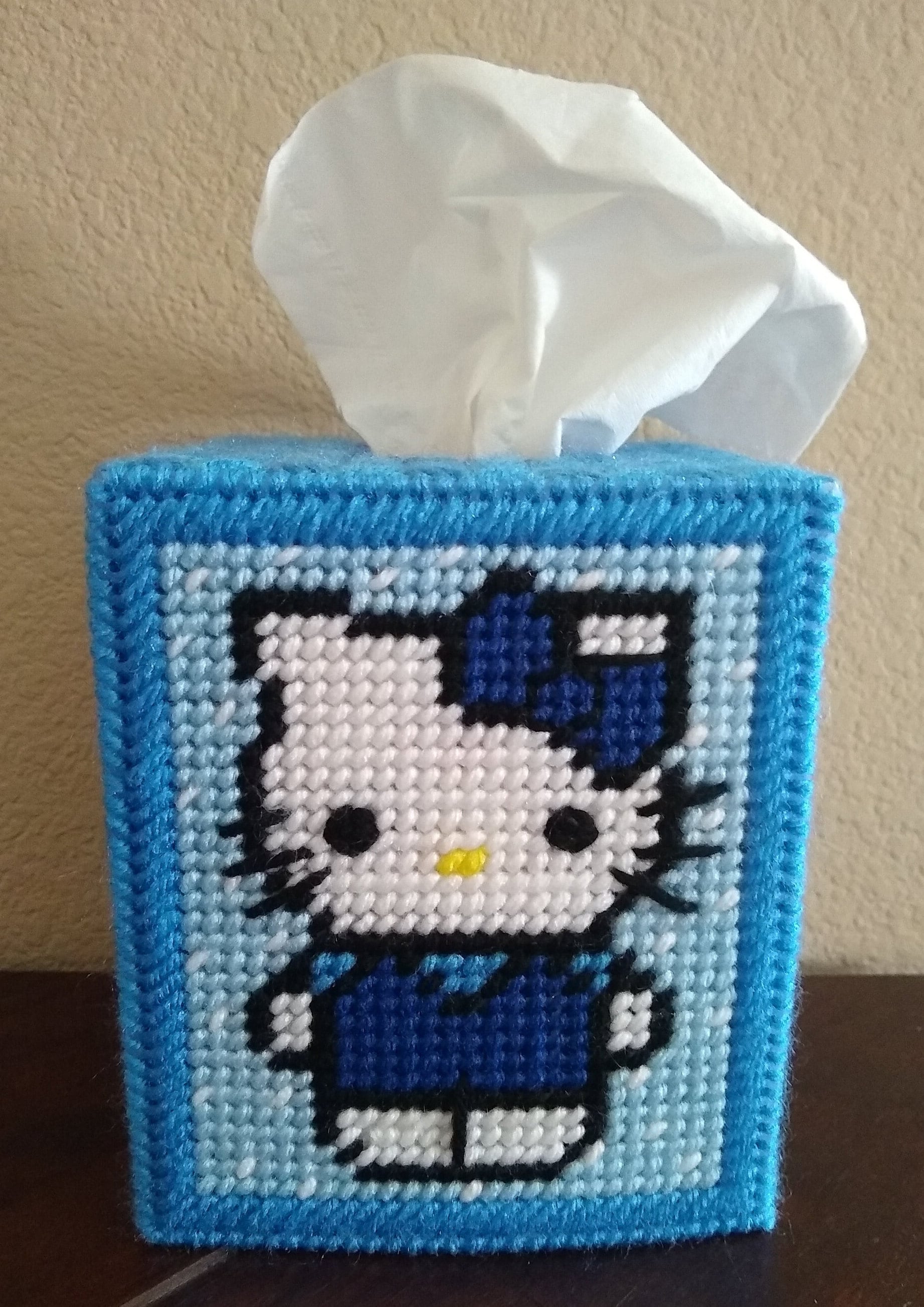 Kitty Cartoon Cat Classic Handmade Plastic Canvas Tissue Box Cover - Etsy