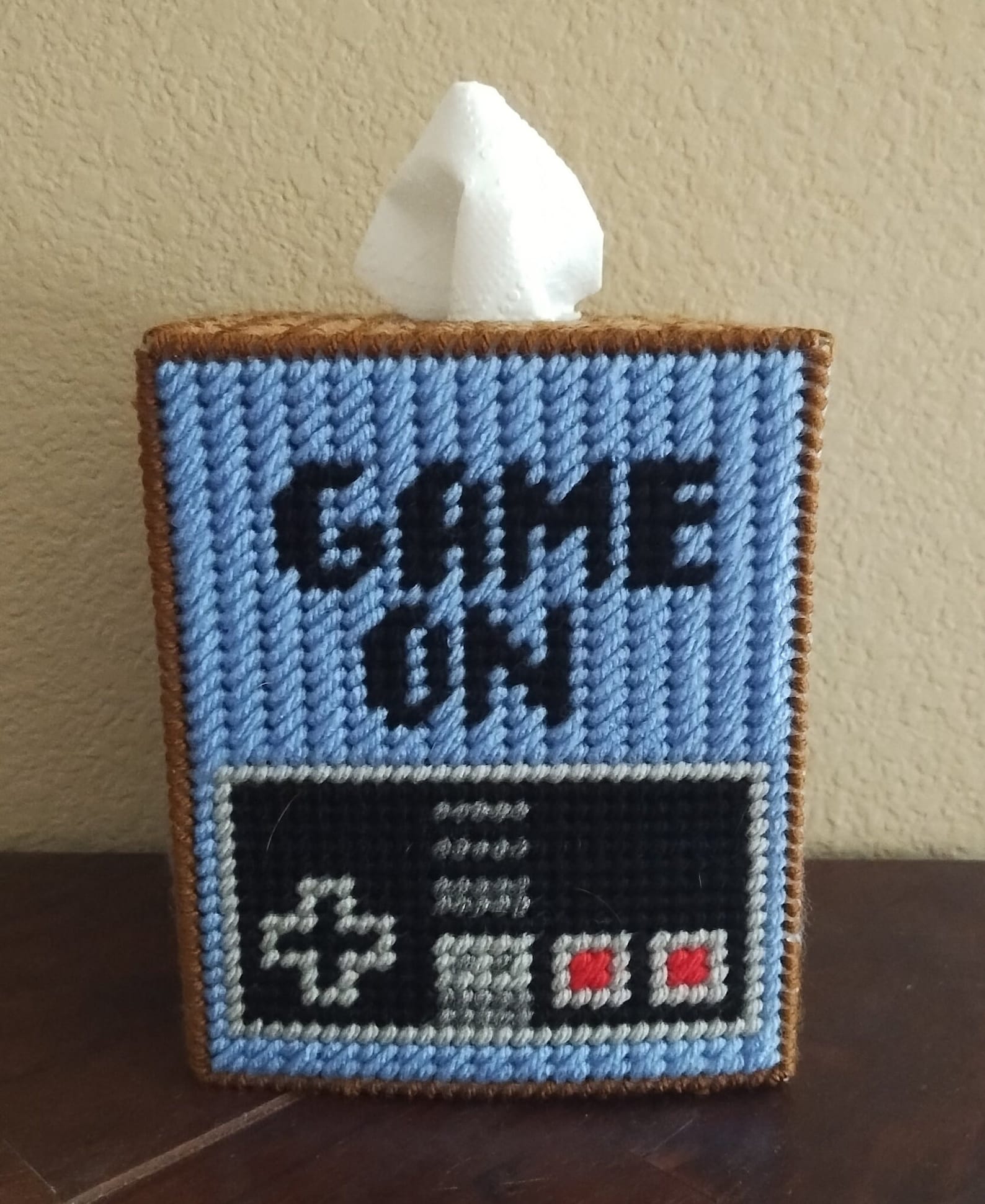 Nintendo Mario Video Game Handmade Plastic Canvas Tissue Box Cover Home ...