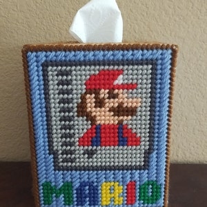 Nintendo Mario Video Game Handmade Plastic Canvas Tissue Box Cover Home ...