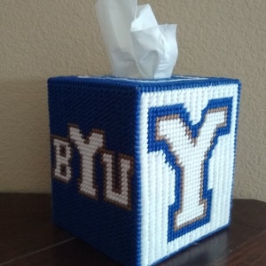 Custom University College Sports Team Mascot Logo Handmade Plastic Canvas Tissue Box Cover - Etsy